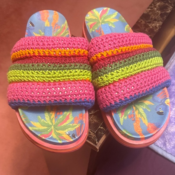 FARM Rio | Shoes | Farm Rio Multicolor Crochet Sandals | Poshmark